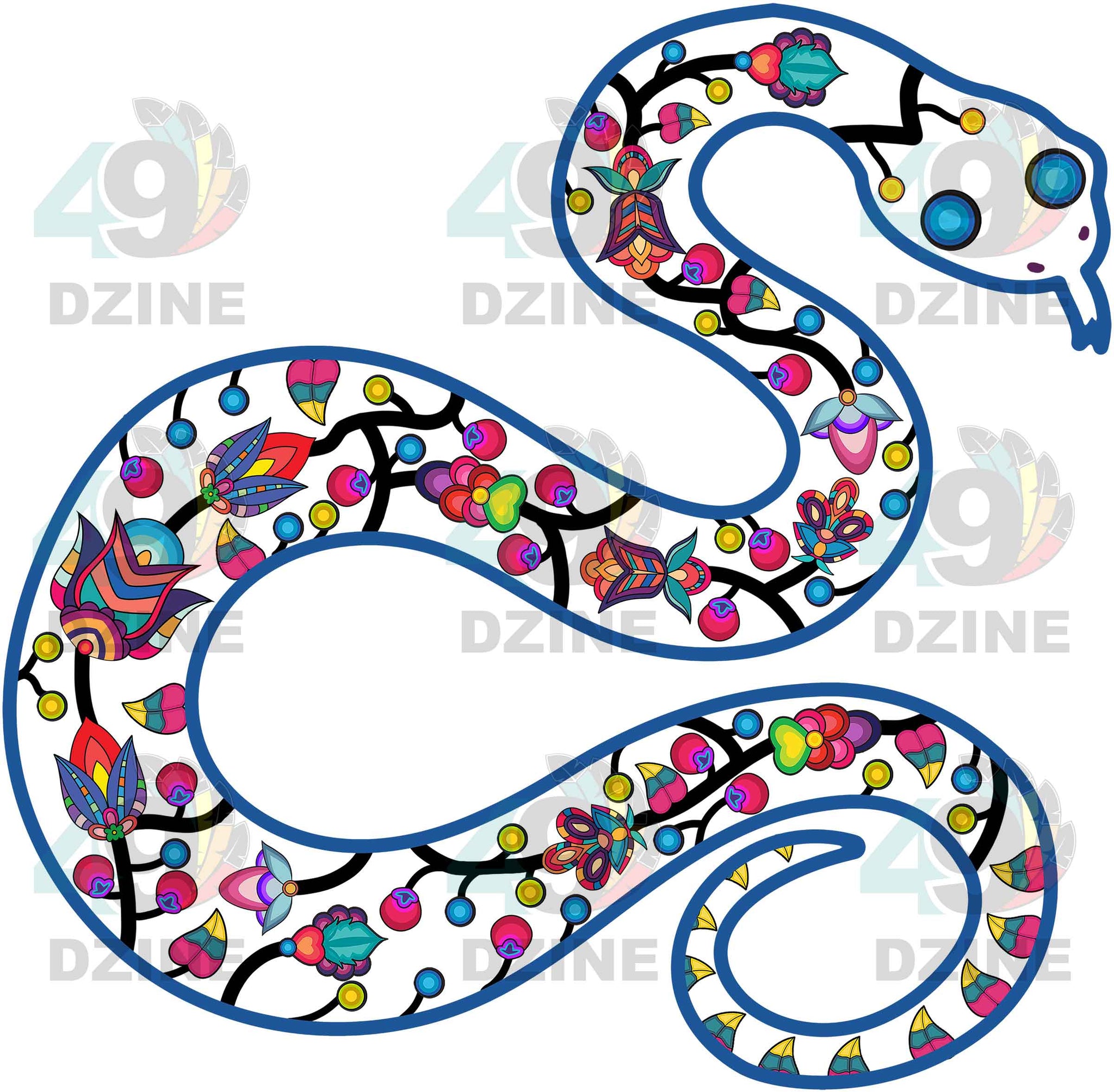 Snake Animal Motif 2 Transfer (Various Sizes)